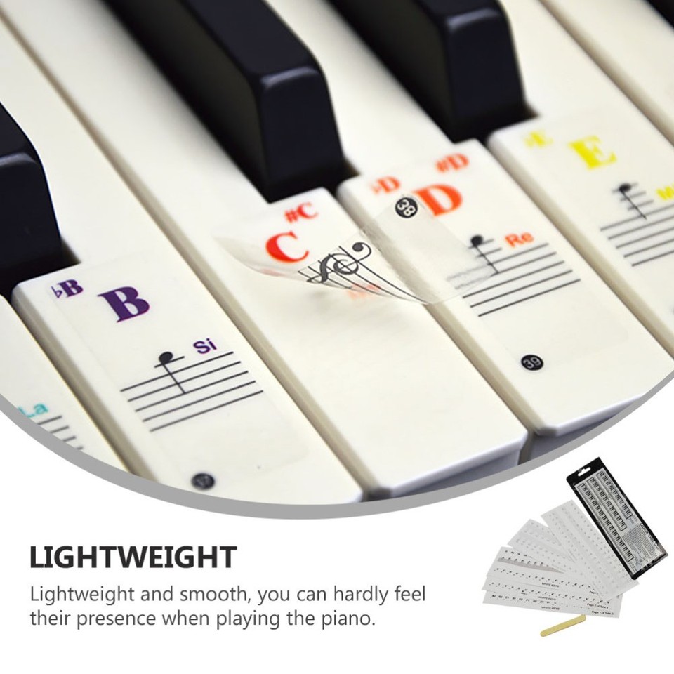 6 Pcs Keyboard Stickers Piano Labels for Beginners Note Baby Decal | eBay