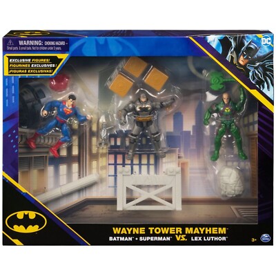DC Comics Wayne Tower Mayhem Action Figure Playset with Batman Superman ...