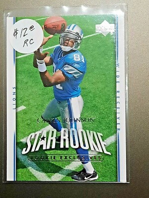 CALVIN JOHNSON-STAR ROOKIE-2007 UPPER DECK 🏈 FOOTBALL CARD-DETROIT ...