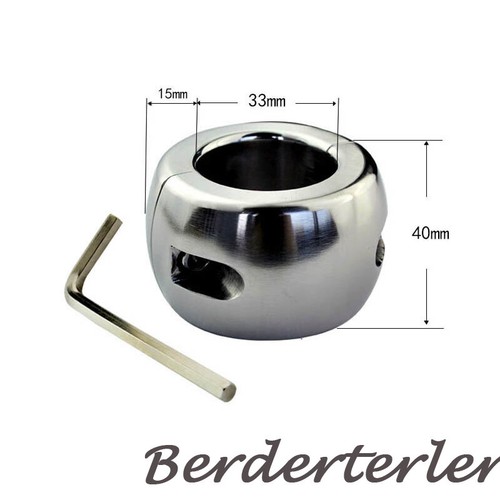 Male Stainless Steel Testicle Ball Stretcher Scrotum Ring Metal Locking ...