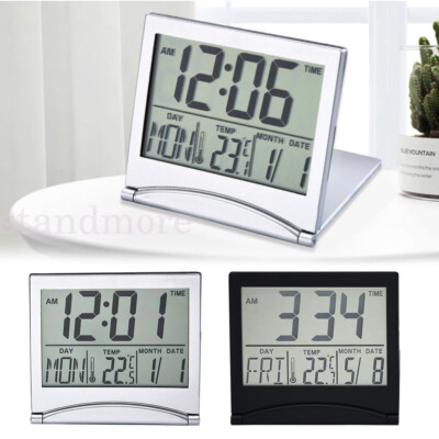 Home Digital LCD Screen Travel Alarm Clocks Desk Calendar Thermometer ...