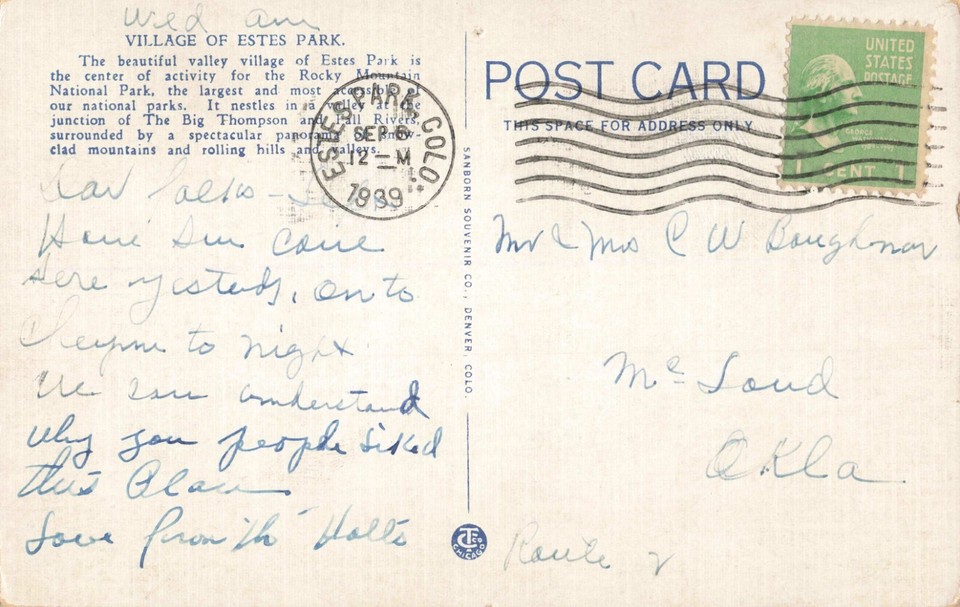 Postcard Aerial Village at Estes Park Rocky Mountain National Park ...