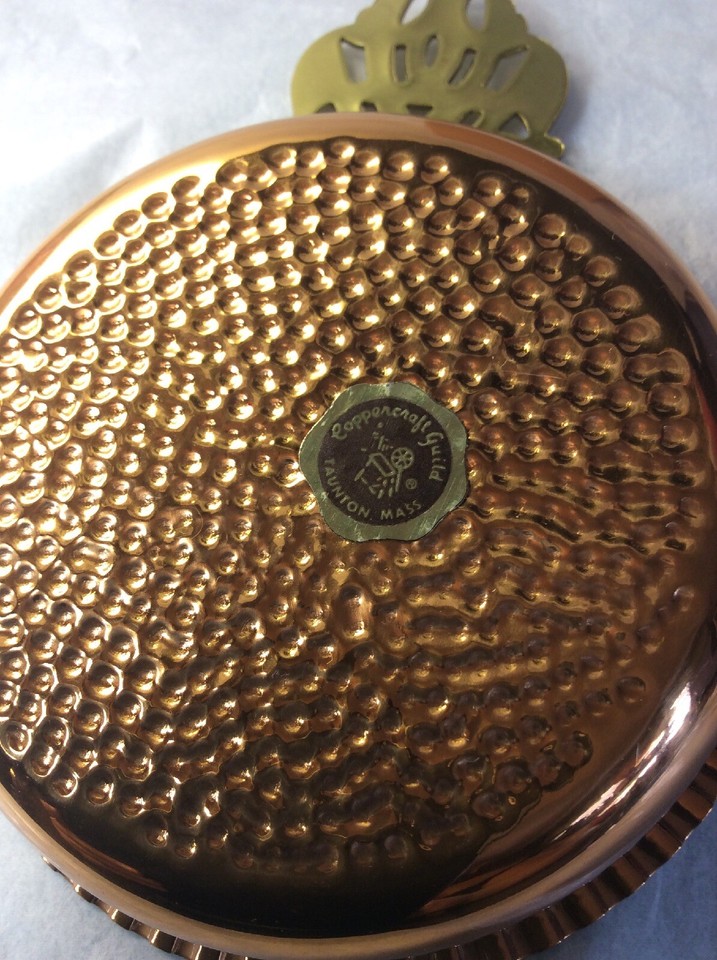 VTG COPPERCRAFT HAMMERED Copper BRASS Porringer HANDLED BOWL Glass | eBay
