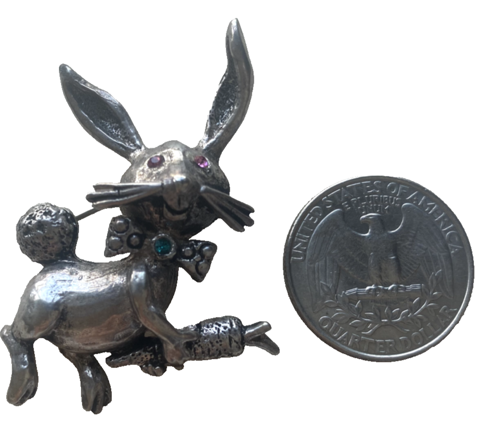 Silver Rabbit Brooch | eBay