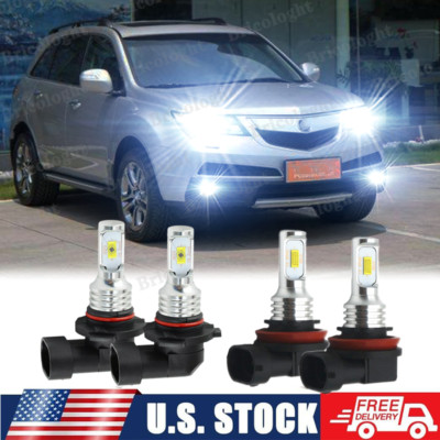 For 2007-2013 Acura MDX -4X LED DRL Daytime Running Light + Fog bulb ...
