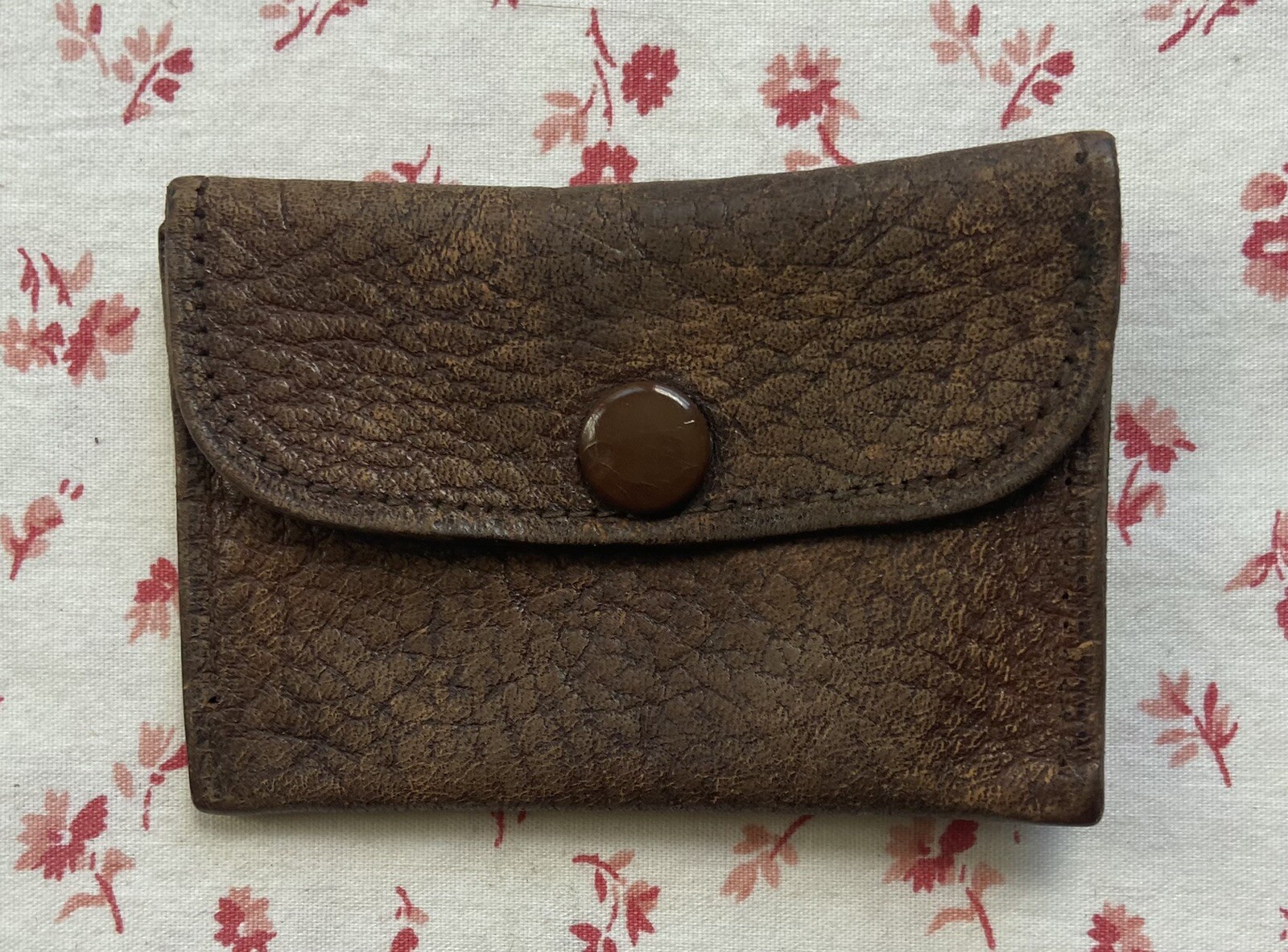 Vintage Antique Brown Leather Coin Purse Snap Closure | eBay
