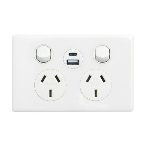 Legrand Double GPO Power Point With Dual type A C USB Charger (2.4amp ...