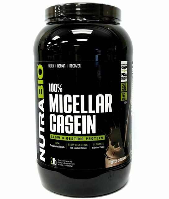 NutraBio Micellar Casein Dutch Chocolate Flavor Protein Supplement ...