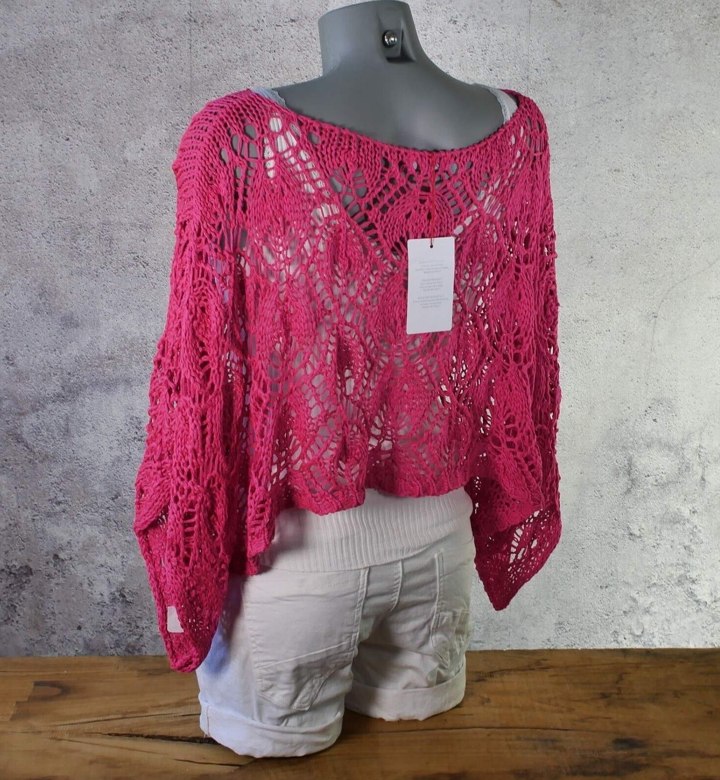 ♥ Italy Lochpulli Lochmuster Pulli Strick Oversize Netzpullover 36 38 40 42 | eBay