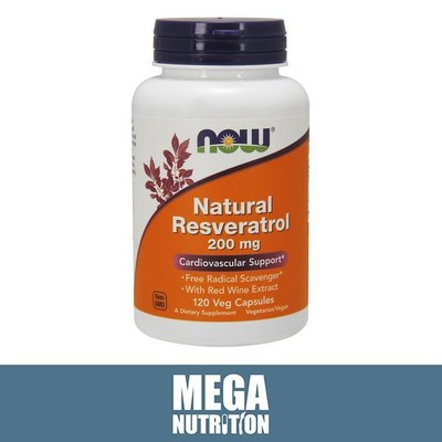 NOW Foods Natural Resveratrol Mega Potency 200mg 120 Veg Caps Strong ...