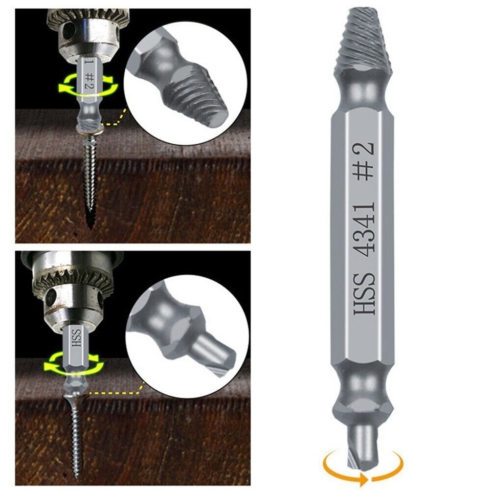 6Pcs Damaged Screw Extractor Remover Set For Stripped Head Screws Nuts ...