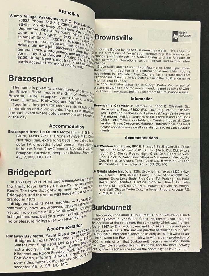 1970s Discover Texas Visitors Guide Regional Attractions Ads VTG Travel ...