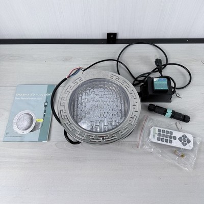 10 inch LED RGBW Pool Light Bulb with Remote Control Untested (NO Ext ...