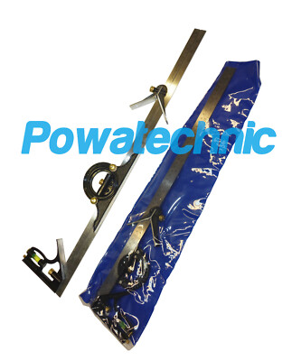 600mm / 24" Stainless Steel Engraved Scale Combination Square Ruler Set ...