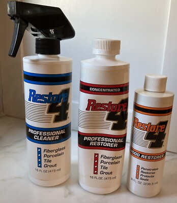 3 Bottles of Restore 4 Professional Restorer & Cleaner Grout Tile Wood ...