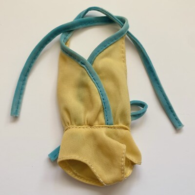 Vintage 1980 My First Barbie Blue Yellow Bathing Swim Suit #1875 Metal ...