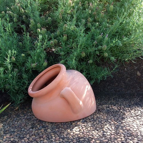 Natural Terracotta Fallen Pot or Hanging Pot with Loops Handles. 2 ...