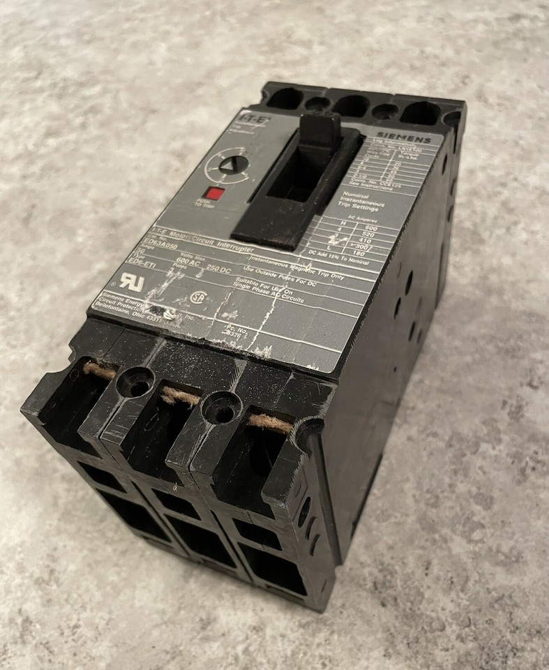 ITE SIEMENS ED63A050 3 Pole 50 Amp 600V Circuit Breaker Without Lug ...