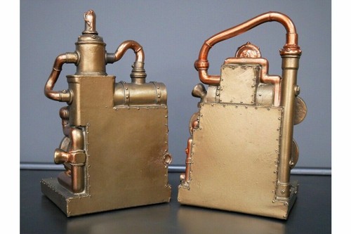 Steam Punk Piston Power Fantasy Industrial Looking Bookends LP45787 | eBay