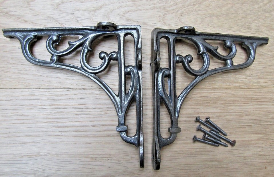 Pair of VINTAGE CLASSIC OLD VICTORIAN SCROLL SHELF BRACKETS BRACKET ...