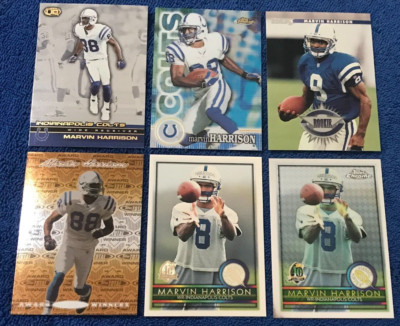 MARVIN HARRISON 3-Card Rookie Lot + 3 Other Harrisons All Near Mint to ...