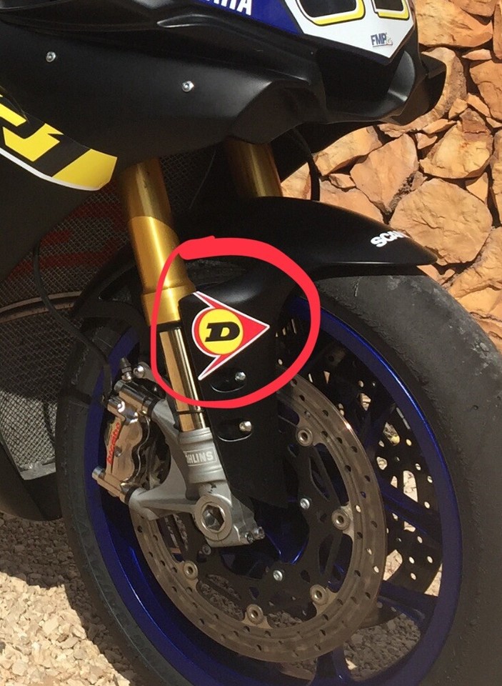 DUNLOP Logo Stickers / Decals For Fork Front Mudguard X2 (85mm x 70mm ...