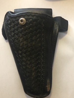 Vintage Bianchi #27K Black Leather Basketweave Break Front Holster "K ...