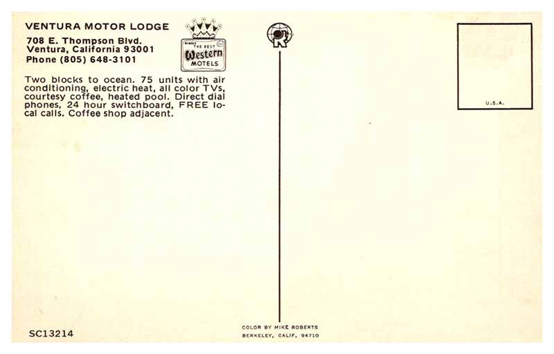 Postcard LODGE SCENE Ventura California CA 11/18 AP1743 | eBay