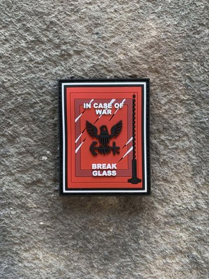 In Case of War Break Glass Navy PVC Patch | eBay
