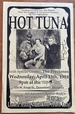 Hot Tuna Autograph Concert Poster Signed by Jack Casady, Jorma Kaukonen ...