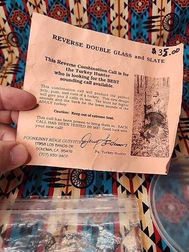 JERRY SANDERSON REVERSE DOUBLE GLASS AND SLATE FRICTION TURKEY POT CALL ...