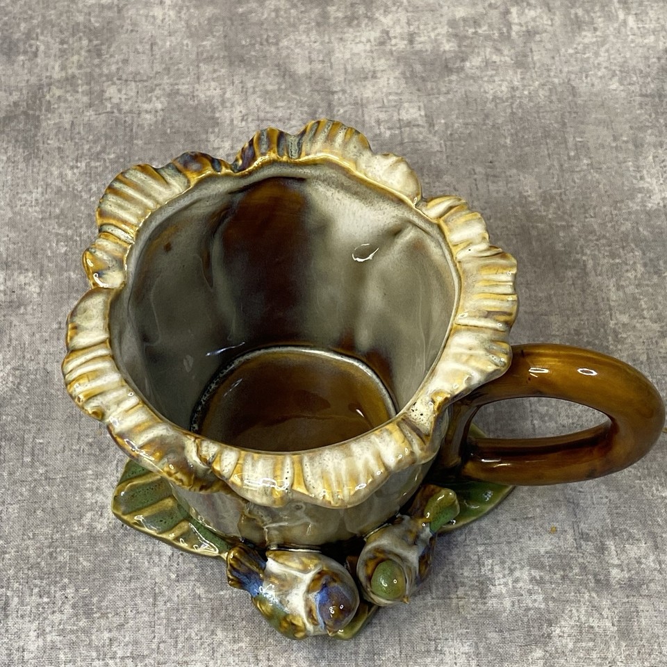 Ceramic Flower Shape Cup Planter With Birds Multicolor Cabbage Leaf | eBay