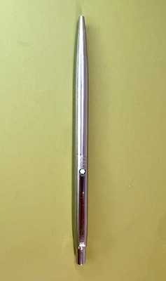 VTG MONTBLANC Noblesse Slimline Stainless Push Click Ballpoint Pen ...