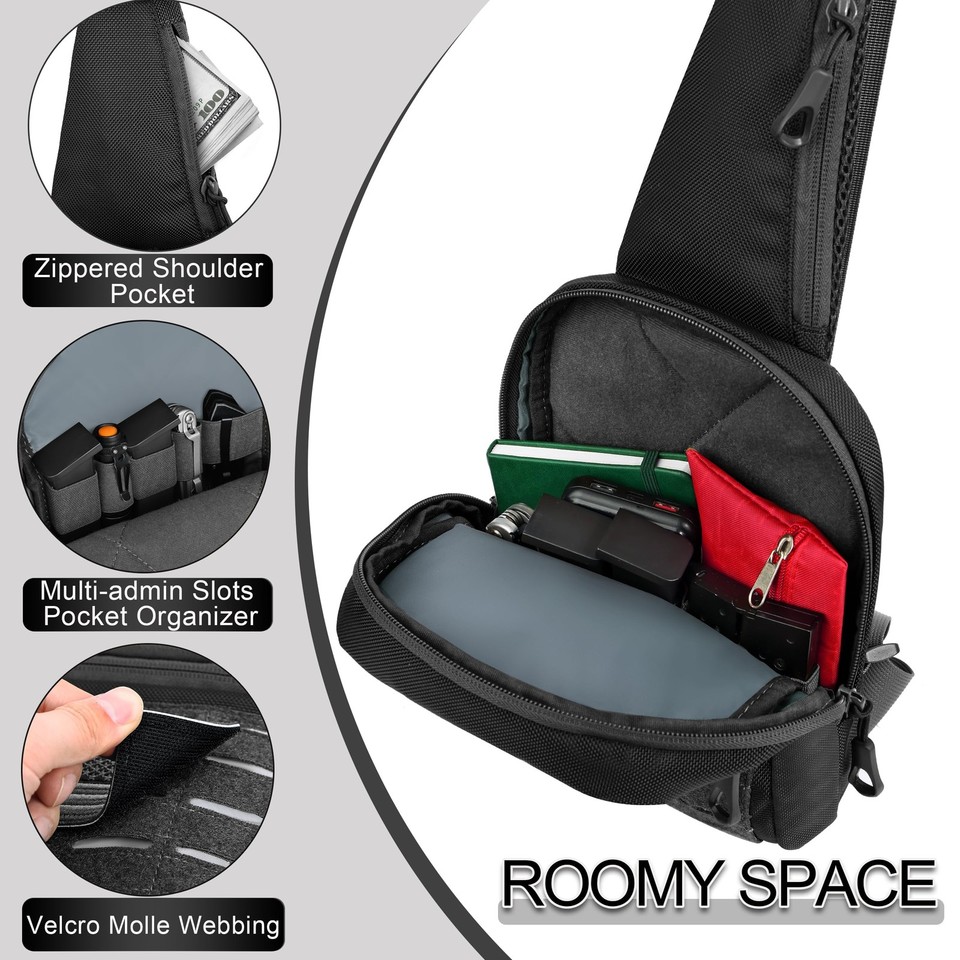 Conceal Carry Bag for Men, Tactical Gun Sling Bag Mens Over the ...