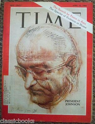 TIME MAGAZINE Lyndon B. Johnson Apr. 12, 1968 | eBay
