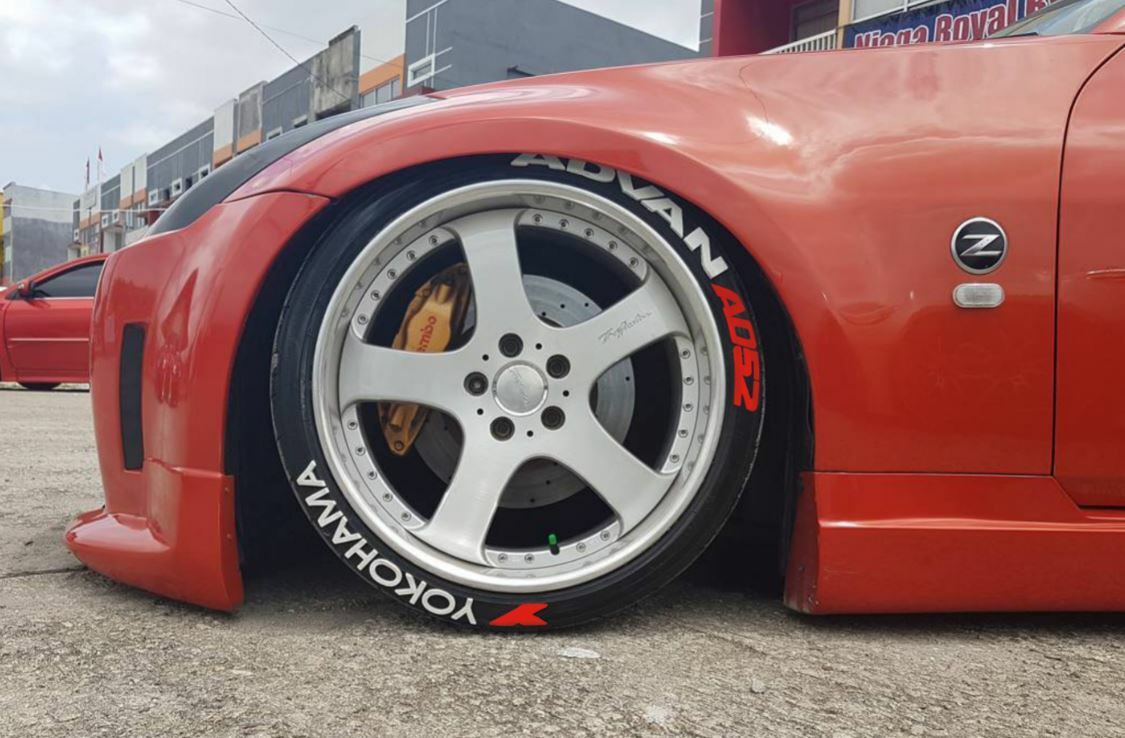 Tire Lettering YOKOHAMA ADVAN A052 PERMANENT Stickers Wheel 14"-24 ...