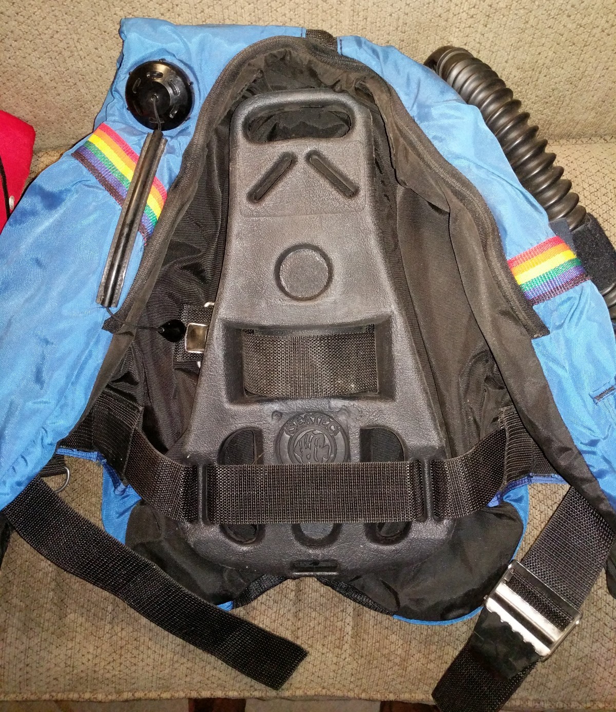 SeaTec Scuba Vest BCD Blue Black Rainbow Dive Buoyancy Compensators CO2 ...
