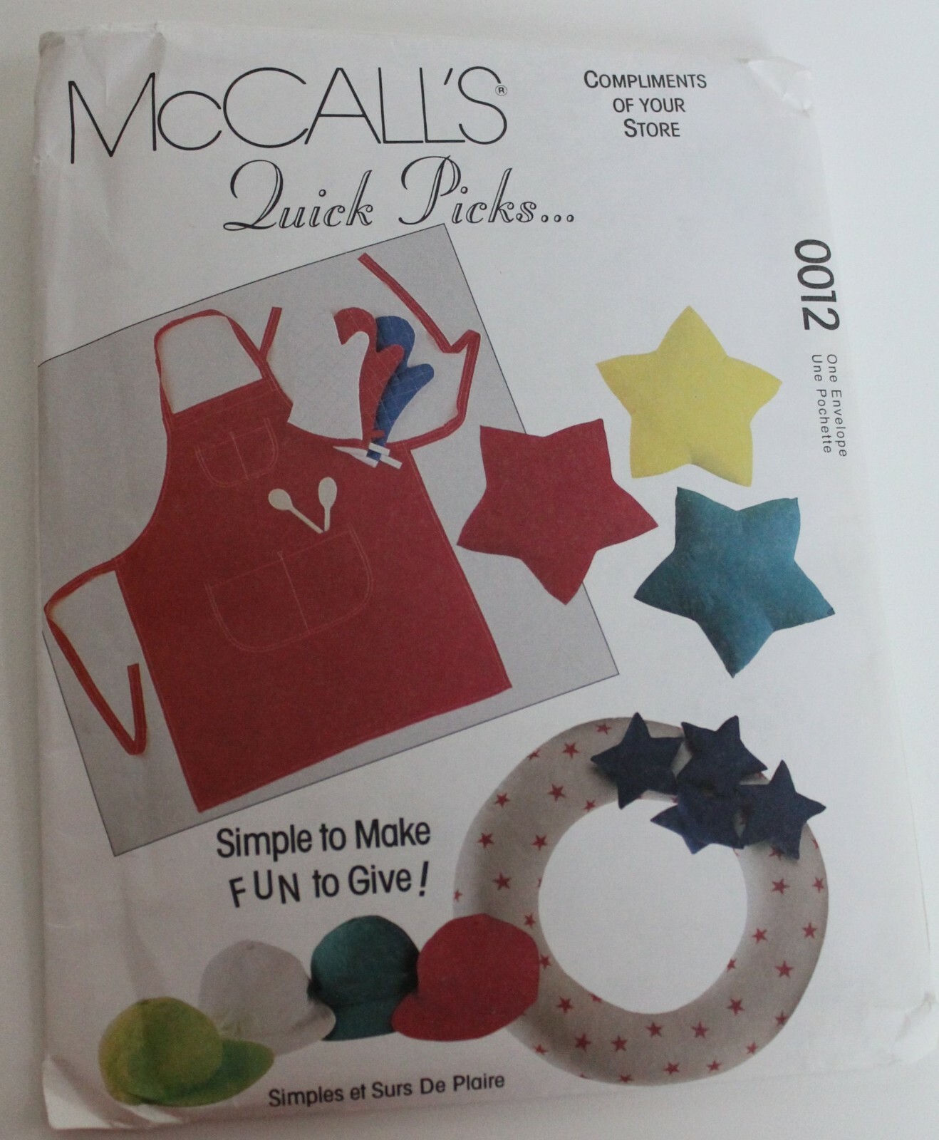 Uncut McCall's Craft Pattern #0012 Great Gifts to Make Apron & More | eBay