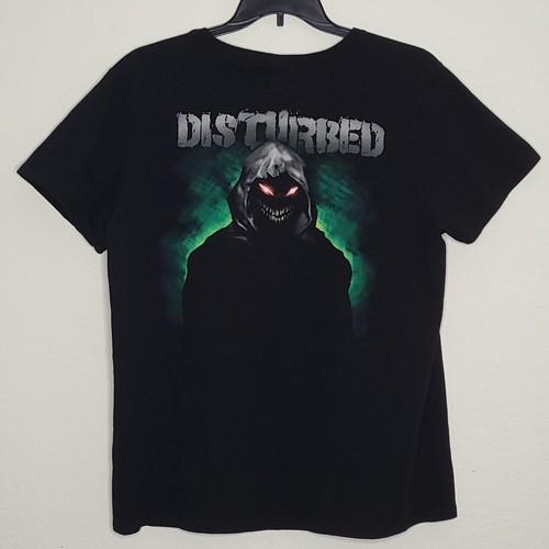 Disturbed Mens Black T Shirt 2XL Heavy Metal Skull Double Sided Rock ...