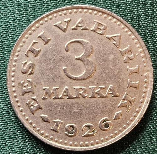 RARE!! 1926 Estonia 3 Marka coin | eBay