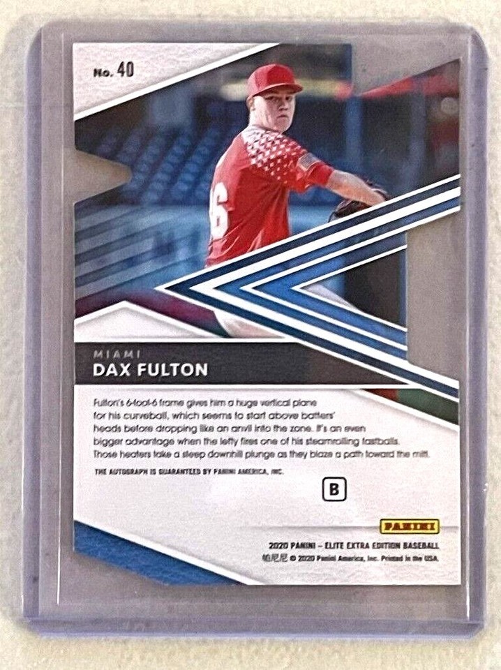 2020 PANINI ELITE EXTRA EDITION DAX FULTON AUTO /34 DIE CUT MIAMI ...