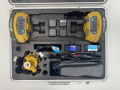 Topcon GPS GNSS Dual Hiper V Base & Rover Survey Kit with UHF II modem ...