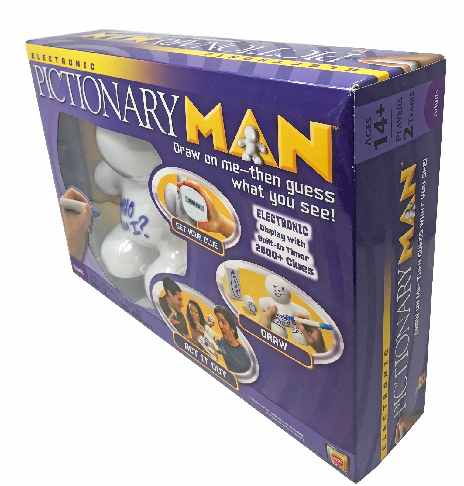 Mattel Electronic Pictionary Man Charades Game New Unopened in Original ...