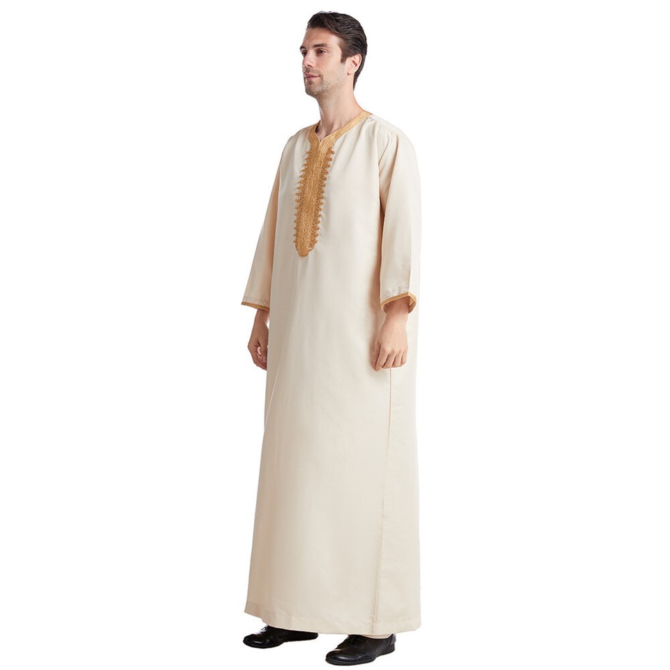 Mens Saudi Arab Muslim Robe Long Thobe Jubba Dishdasha Thawb Thoub ...