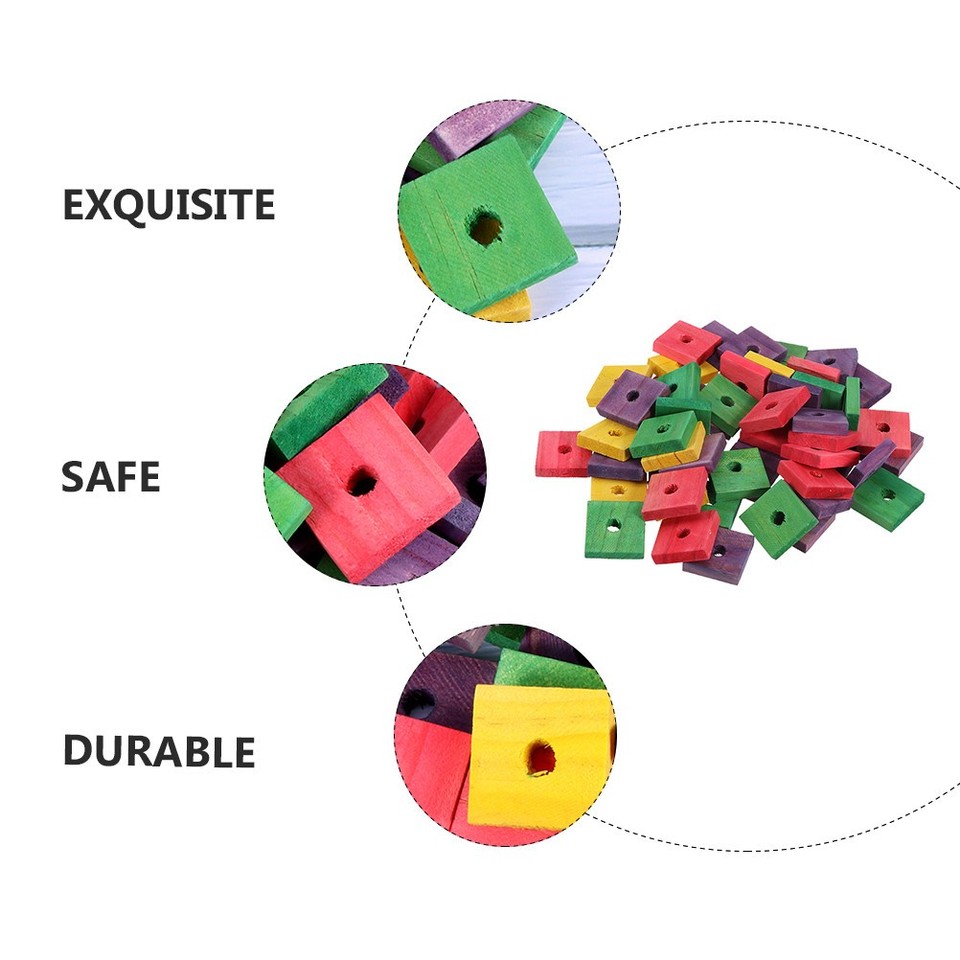 50 Pcs Bird Wooden Block Toys Parrot Chewing Toy Pet Bite Toys Made ...