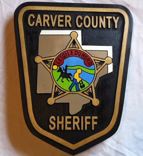 Police Carver County 3D routed carved award wood patch plaque sign ...