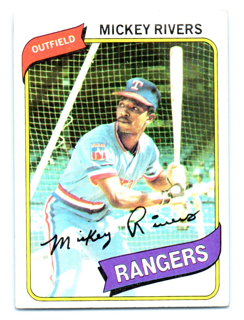 1980 Topps Mickey Rivers Texas Rangers #485 | eBay