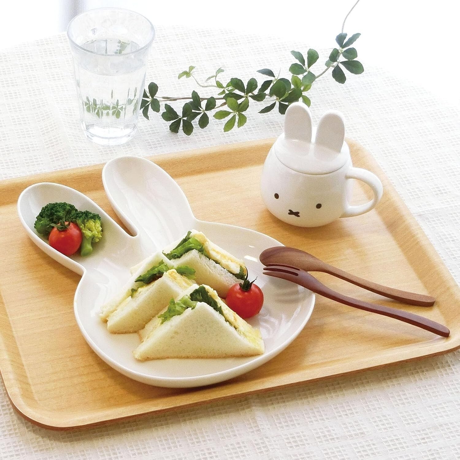 Miffy Shape Ceramic Plate Morning Lunch Plate White Dish Size L 22×30cm ...