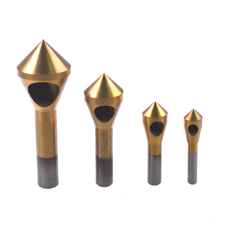 4Pc Chamfer Countersink Deburring Drill Bits Set Cutting Metal Tool | eBay