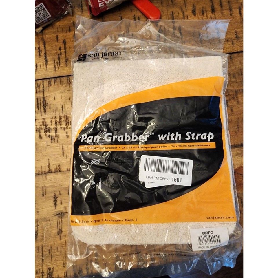 San Jamar 803PG Terry Cloth Pan Grabber, Wrist Strap, Steam Barrier, 11 ...